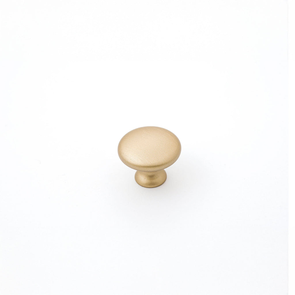 Shaker 30mm Plain Knob - Matt Brushed Brass – Castella